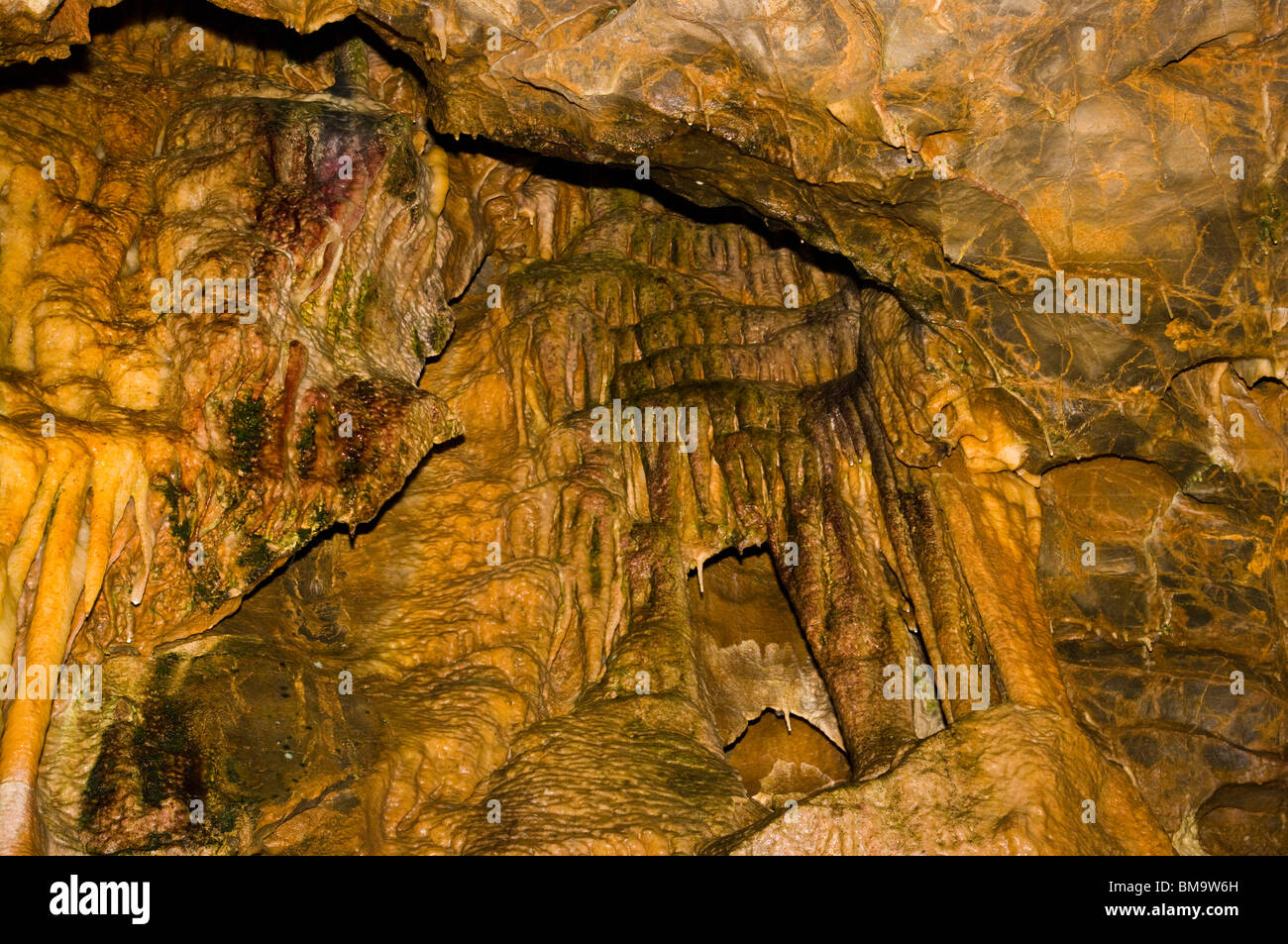 Limestone Stalactites and Rock Formation In Goughs Cave Cheddar Gorge ...