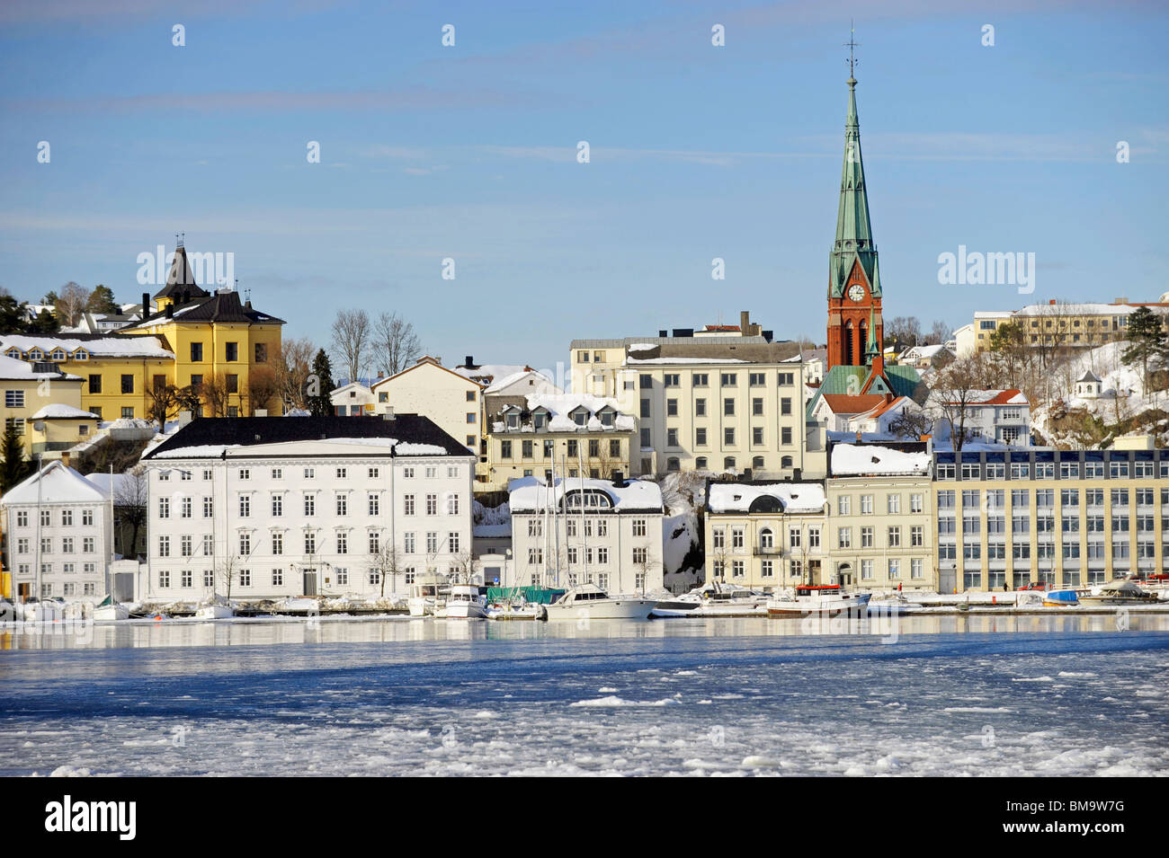 Town Hall in Tyholmen, a protected area of Arendal, the only area to ...
