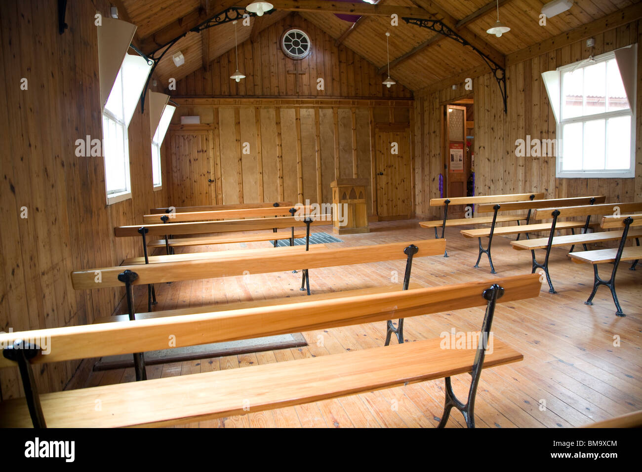 Inside wooden tabernacle chapel, Museum of East Anglian Life ...