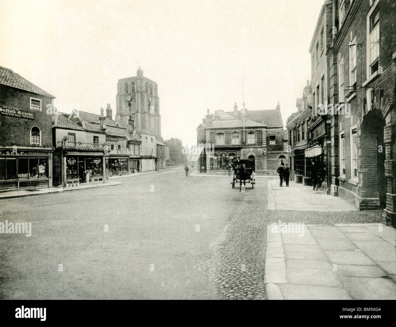 UK England, Historic Suffolk, Victorian Beccles town centre market ...