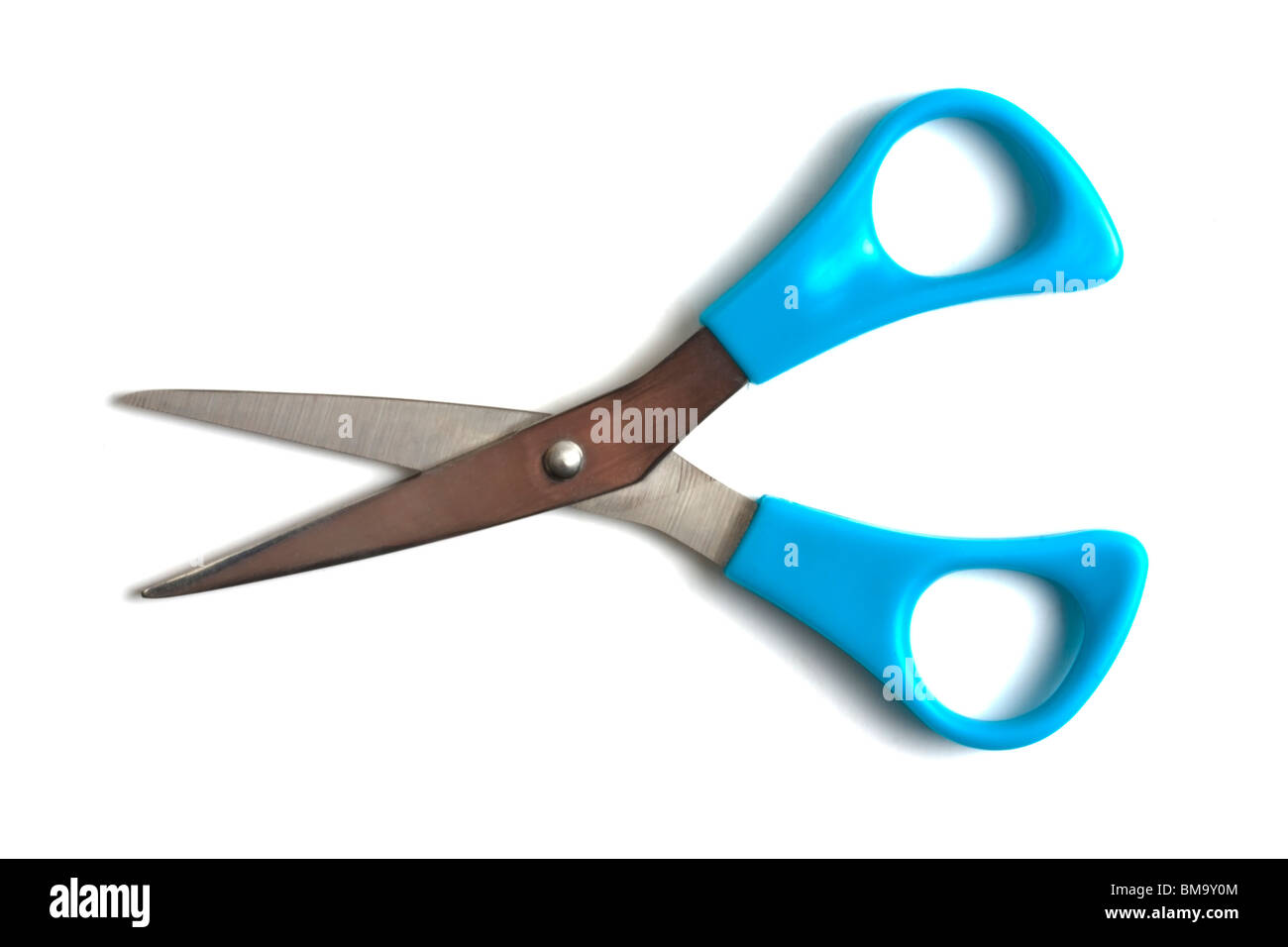 Blue scissors isolated on white background Stock Photo - Alamy