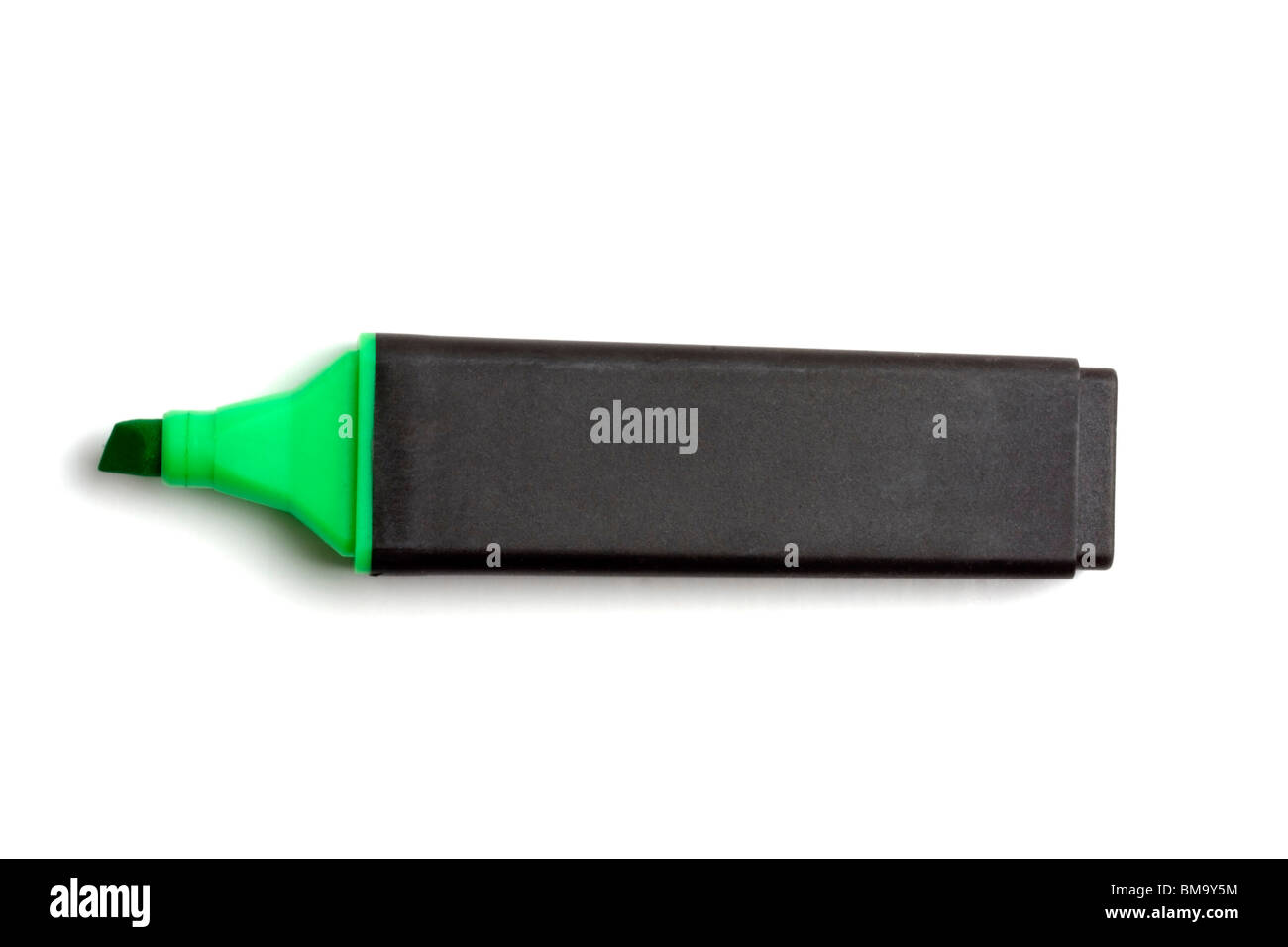 Green highlighter isolated on white background Stock Photo - Alamy