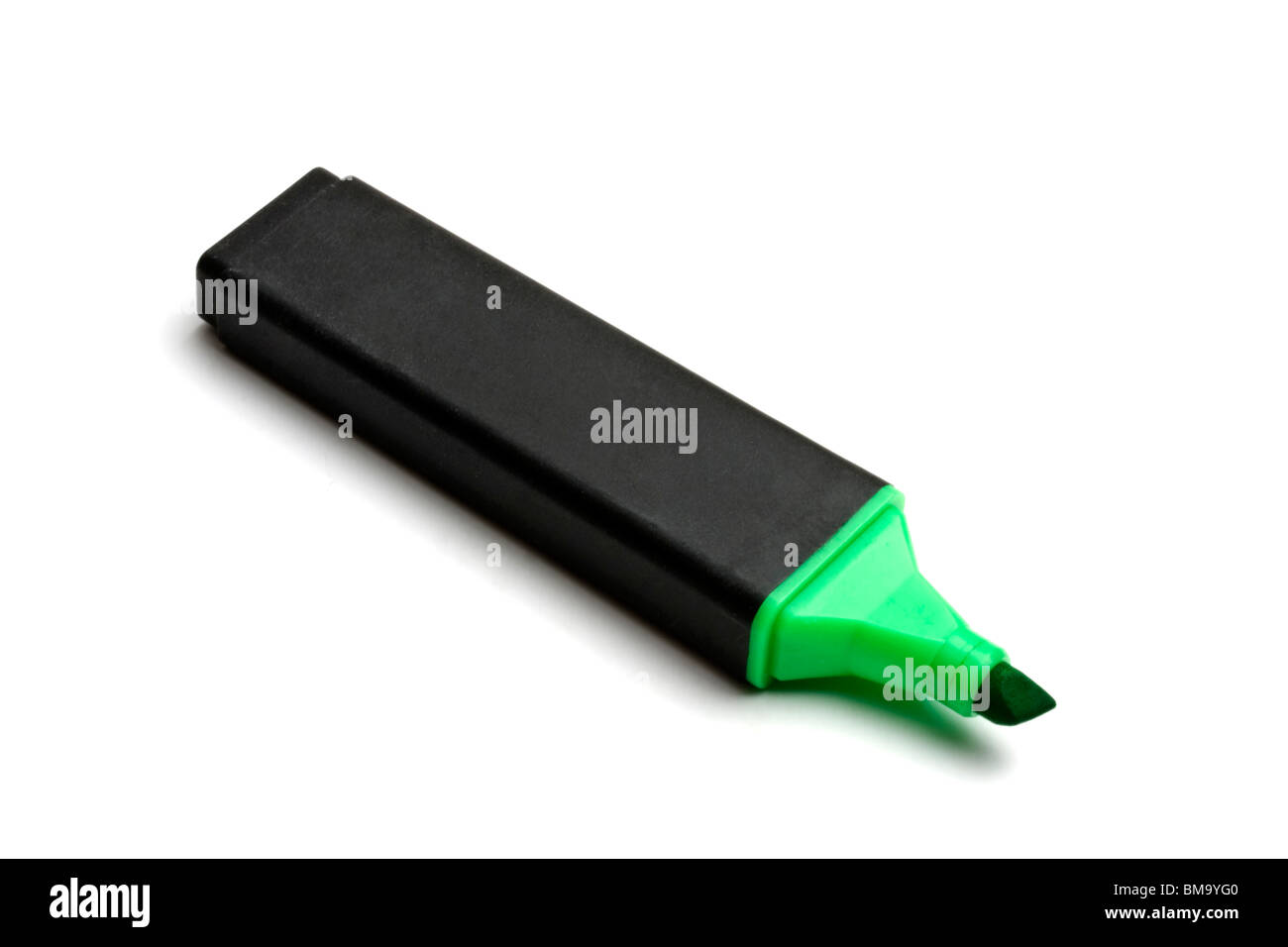 Green highlighter isolated on white background Stock Photo - Alamy