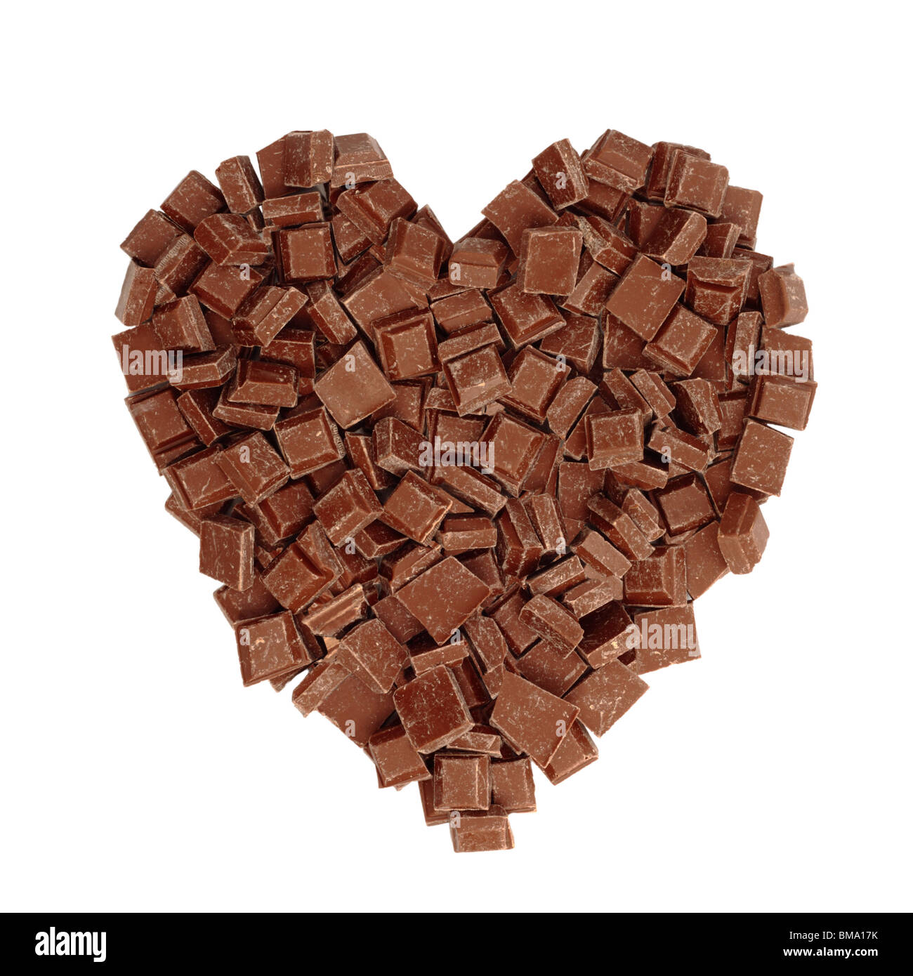 Heart shape made from chocolate pieces Stock Photo - Alamy