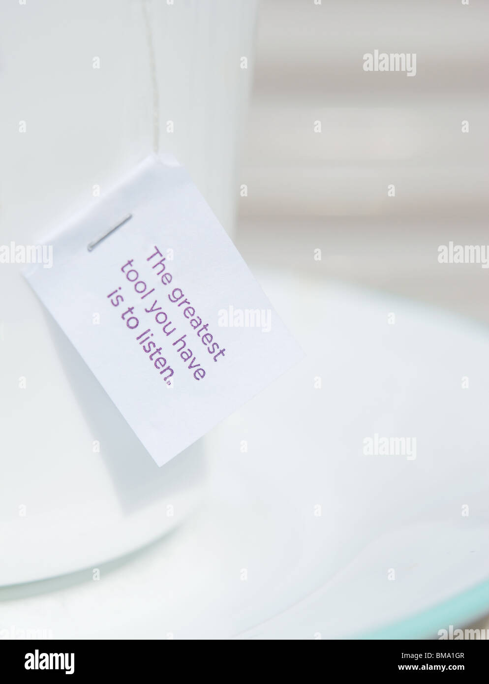 Morning tea with a message Stock Photo - Alamy