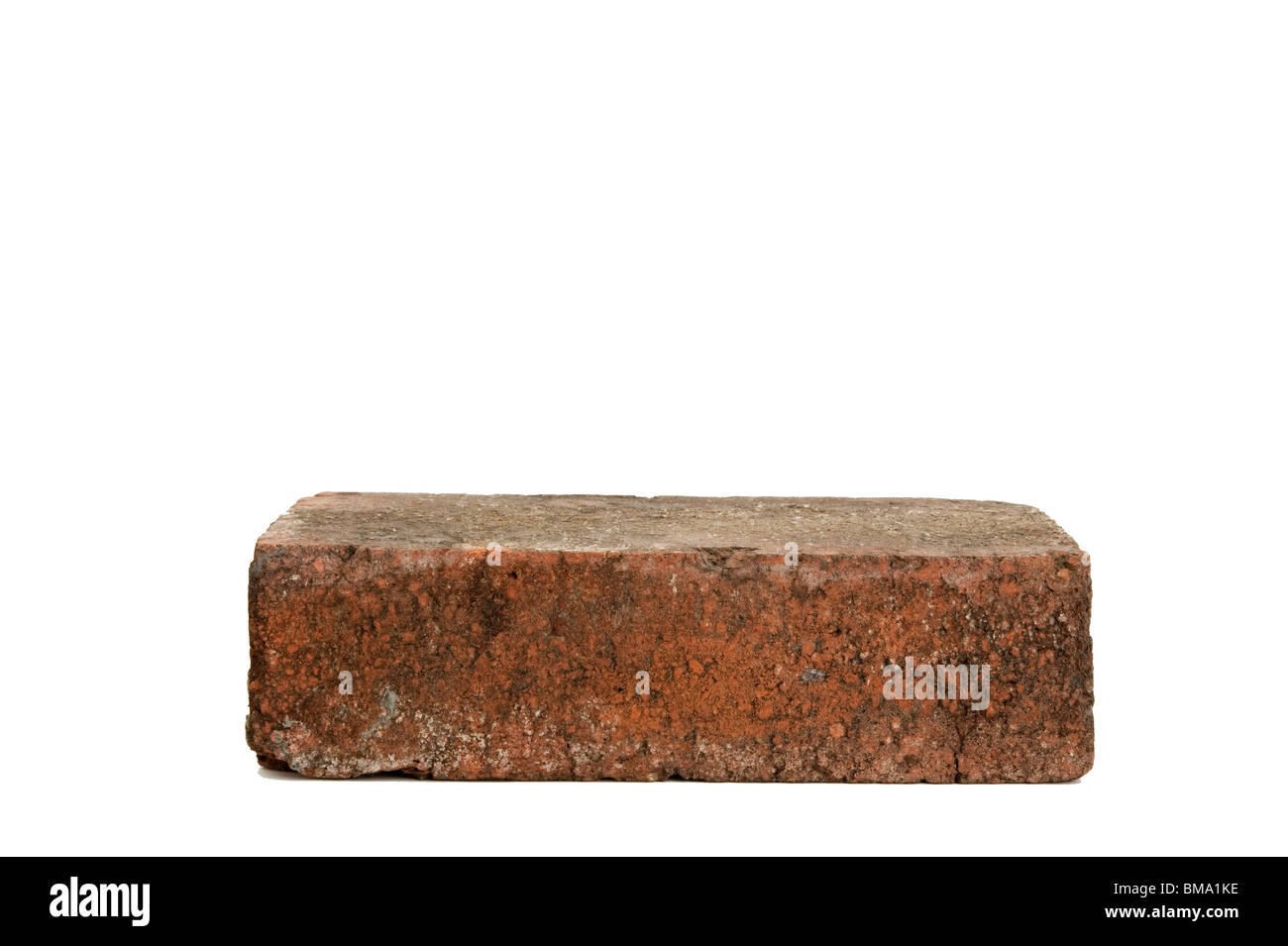 Image of a single red brick on white background Stock Photo - Alamy