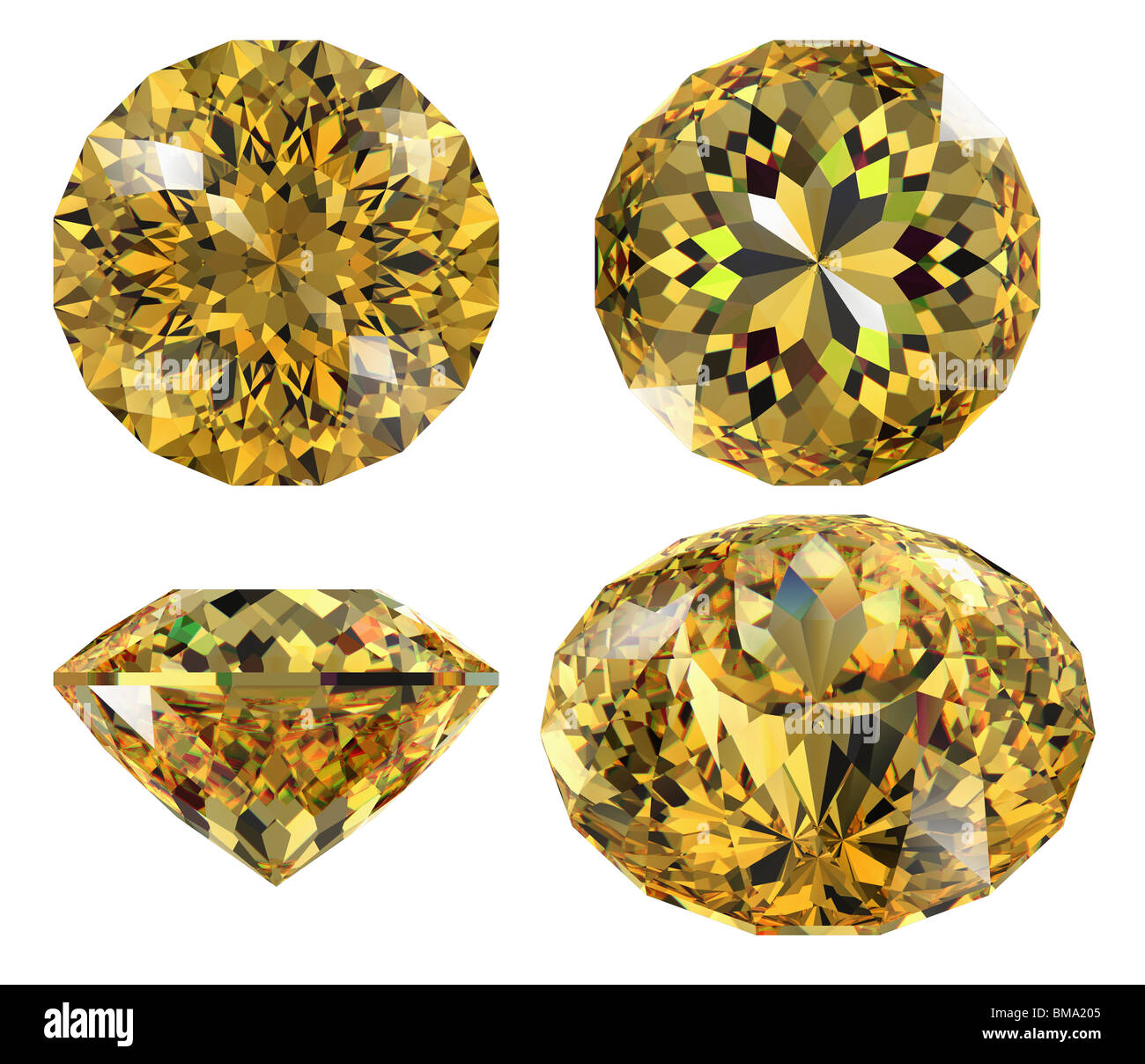yellow jewel diamond cut isolated Stock Photo - Alamy