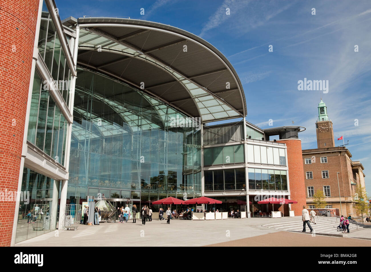The Forum Millennium library in Norwich, Norfolk Stock Photo - Alamy
