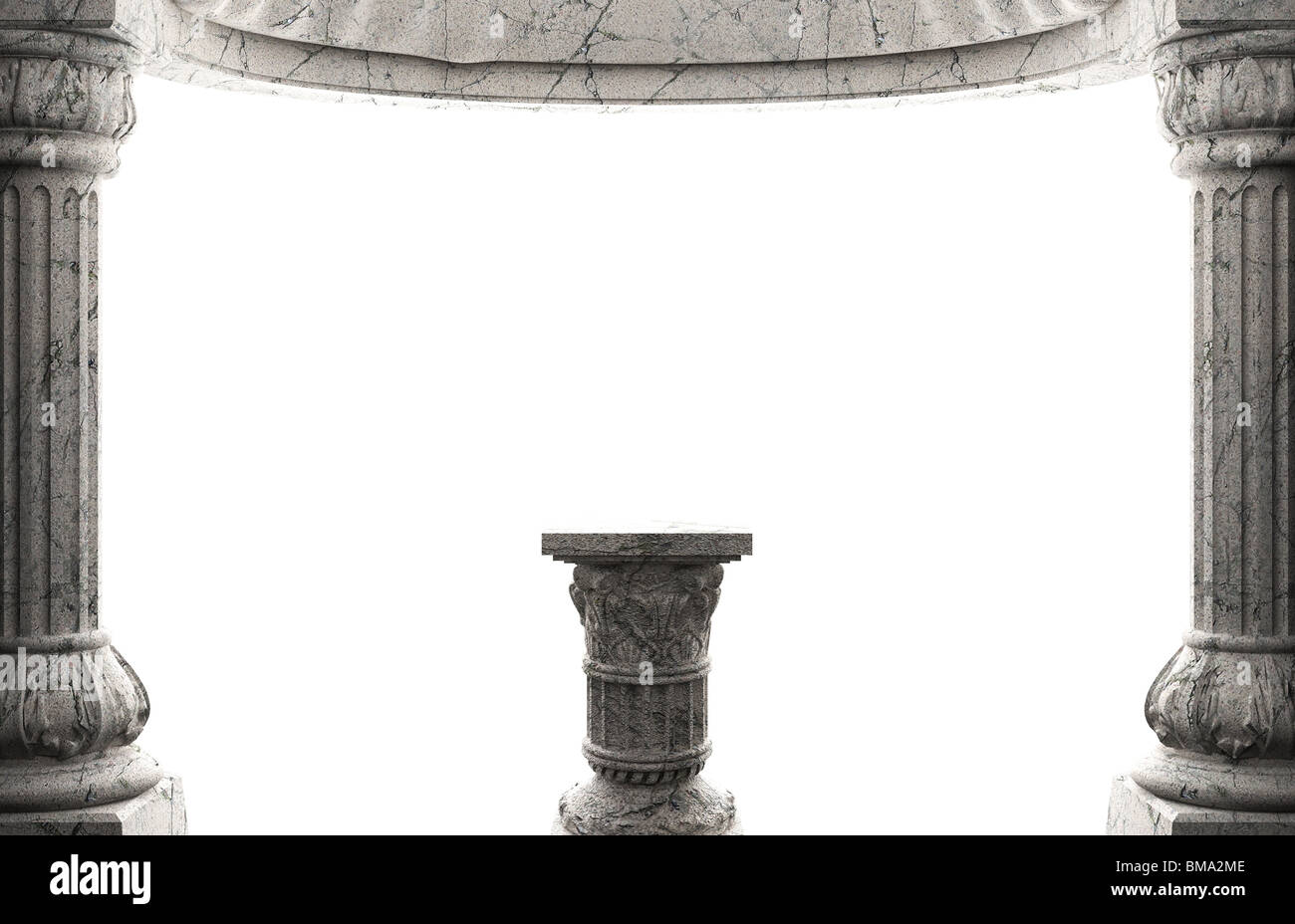 stone columns and arch made in 3D Stock Photo - Alamy