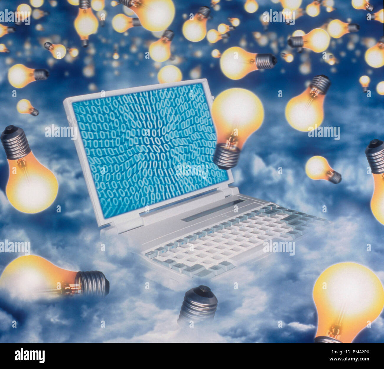 Floating lightbulbs hi-res stock photography and images - Alamy