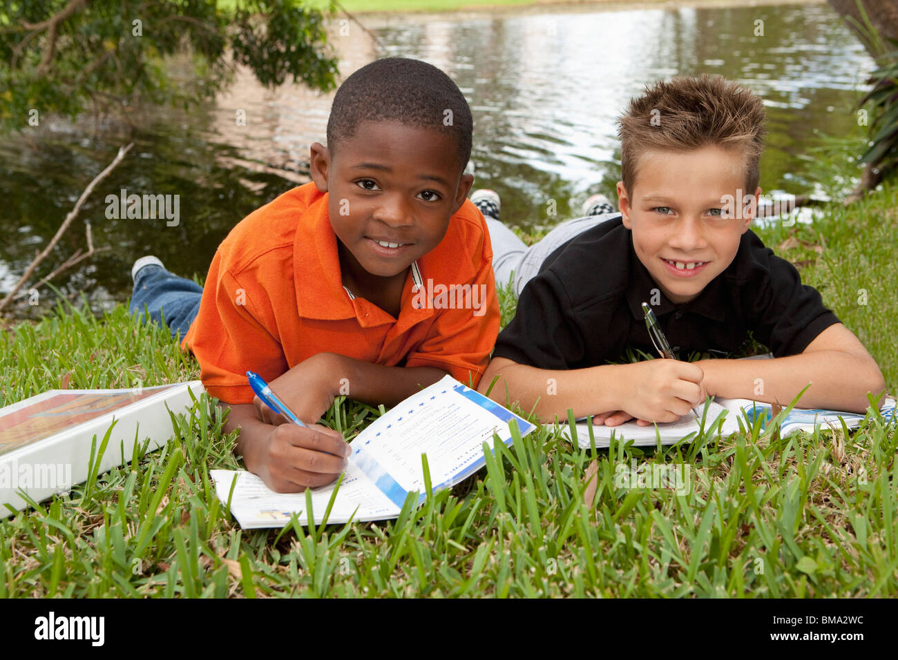 Fort Lauderdale, Florida, United States Of America; Two Boys Doing ...