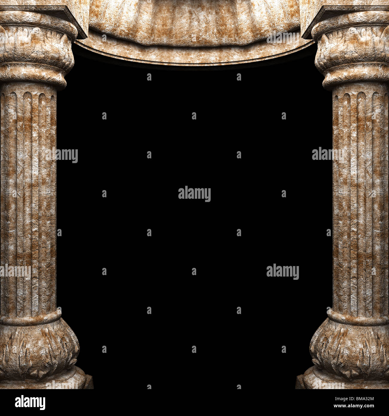 stone columns and arch made in 3D Stock Photo - Alamy