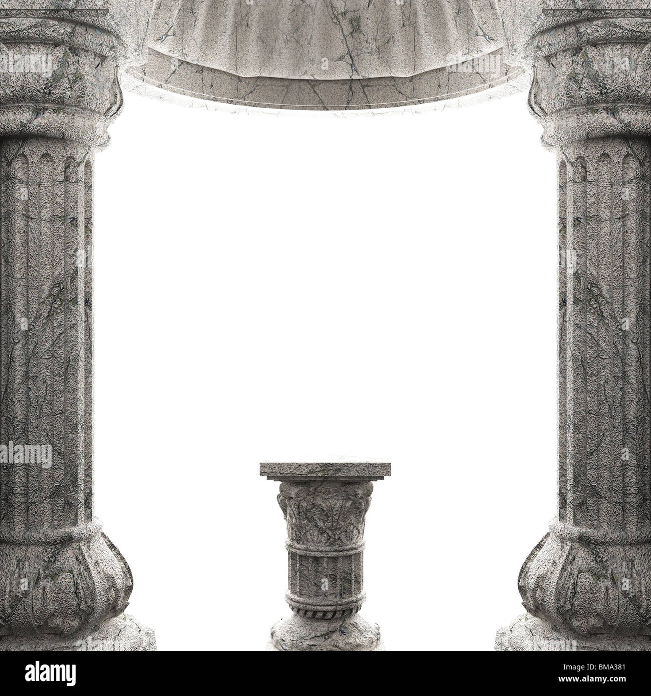 stone columns and arch made in 3D Stock Photo - Alamy