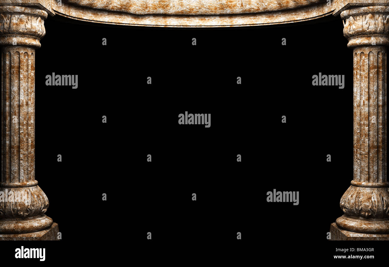 stone columns and arch made in 3D Stock Photo - Alamy