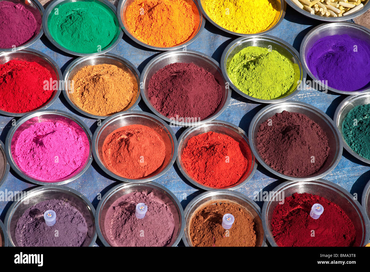 Colorful dyes. Orchha. Madhya Pradesh. India Stock Photo - Alamy