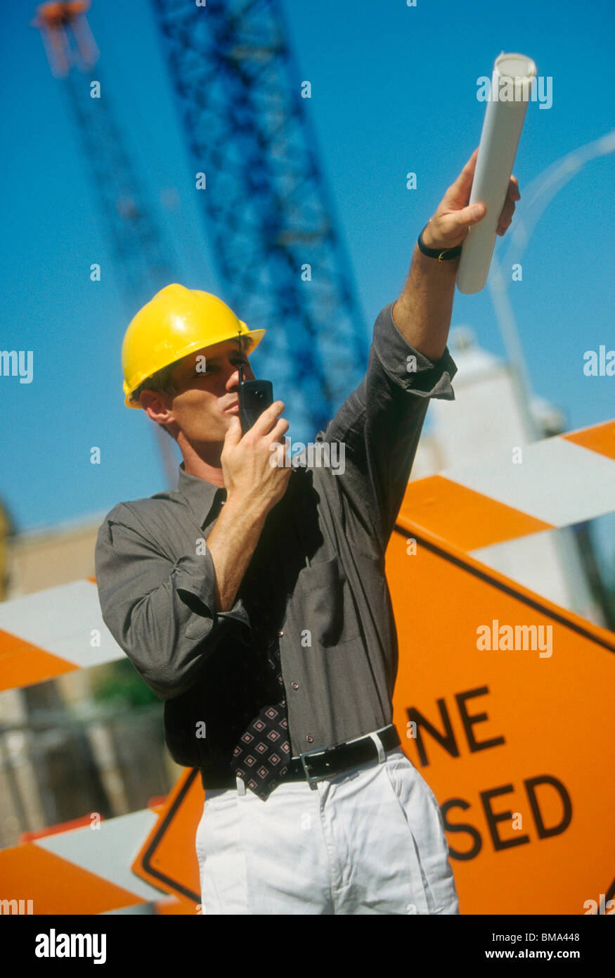 Architect on work site Stock Photo - Alamy