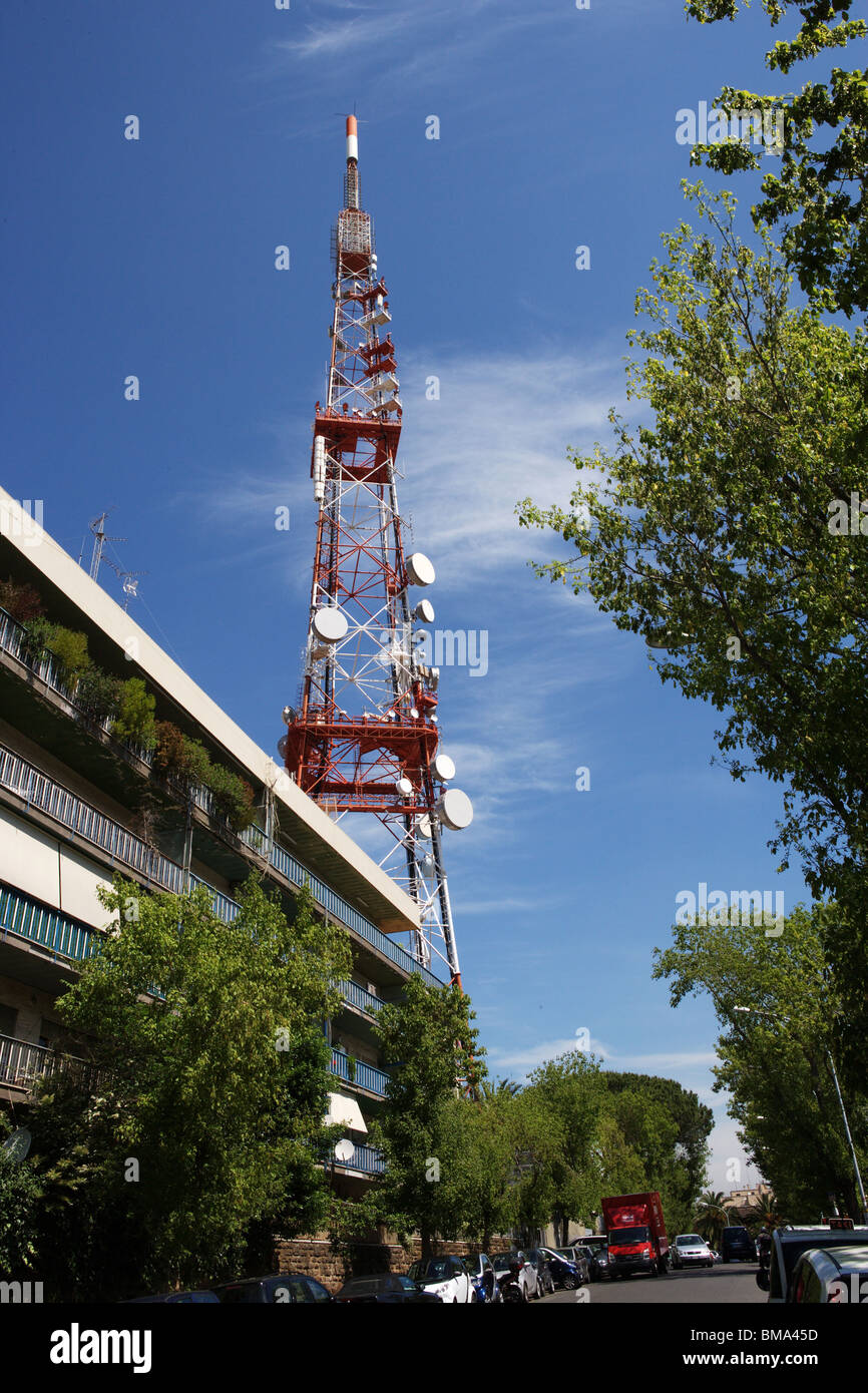 Television Transmitter Lattice tower Rome Italy Stock Photo - Alamy
