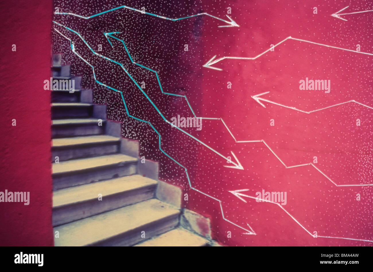 Arrows and stairs Stock Photo - Alamy
