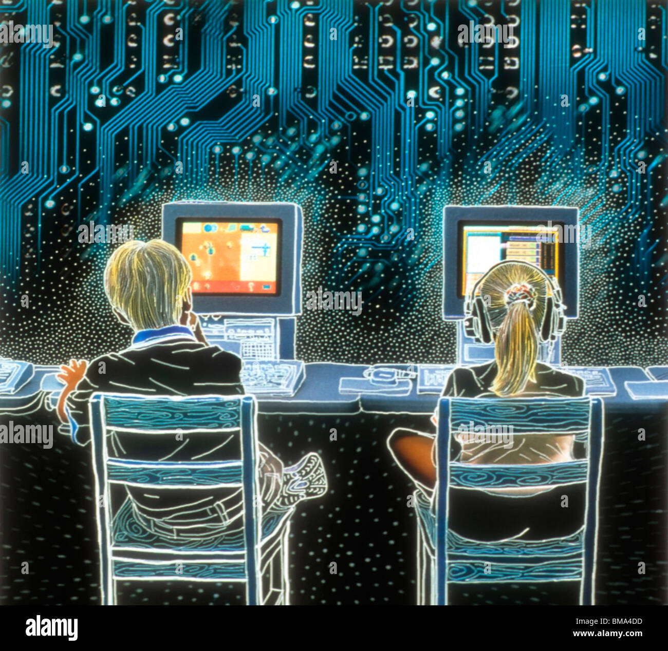 Kids computers back hi-res stock photography and images - Alamy