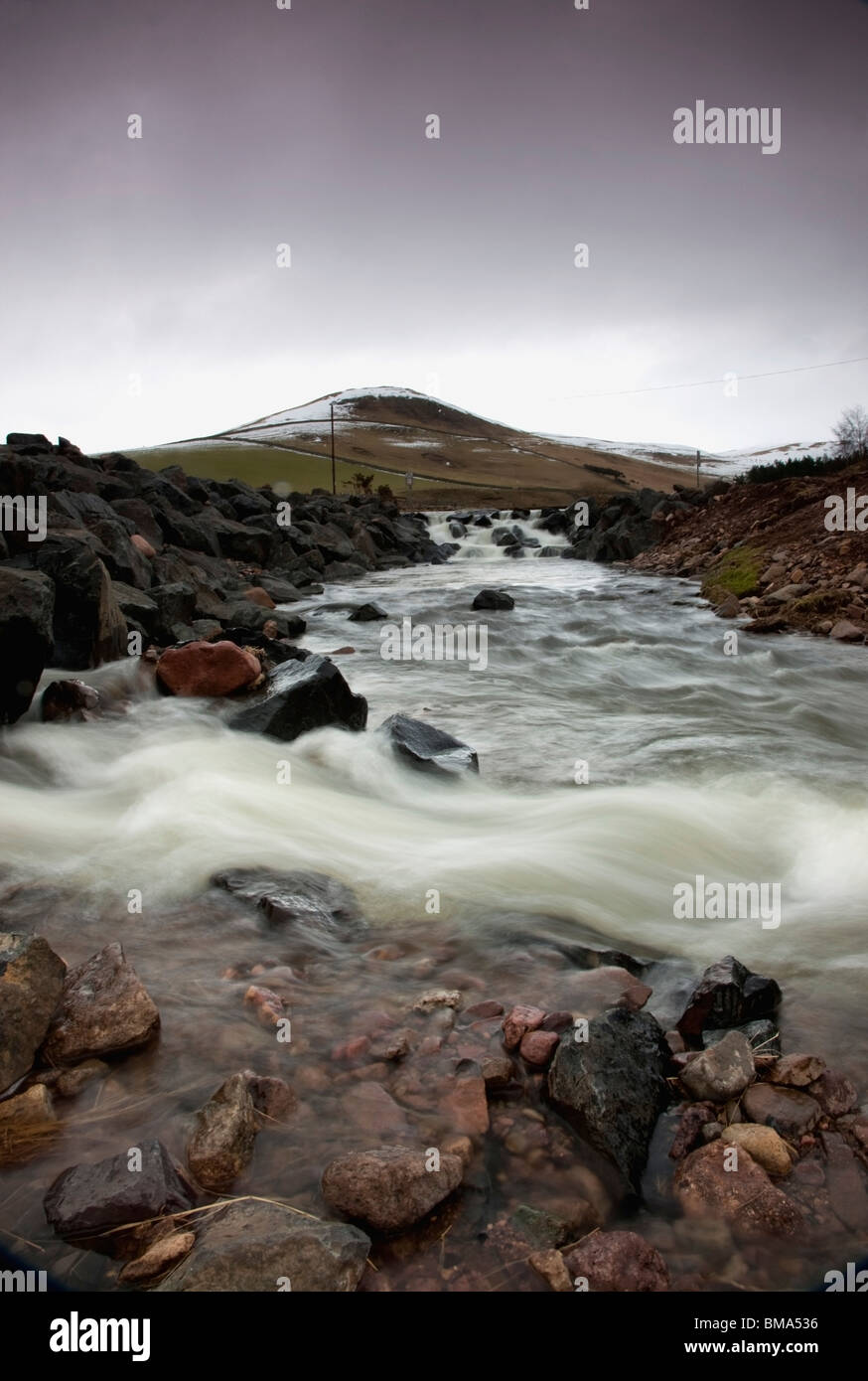 Scottish Borders, Scotland; A River Flowing Over Rocks Stock Photo - Alamy