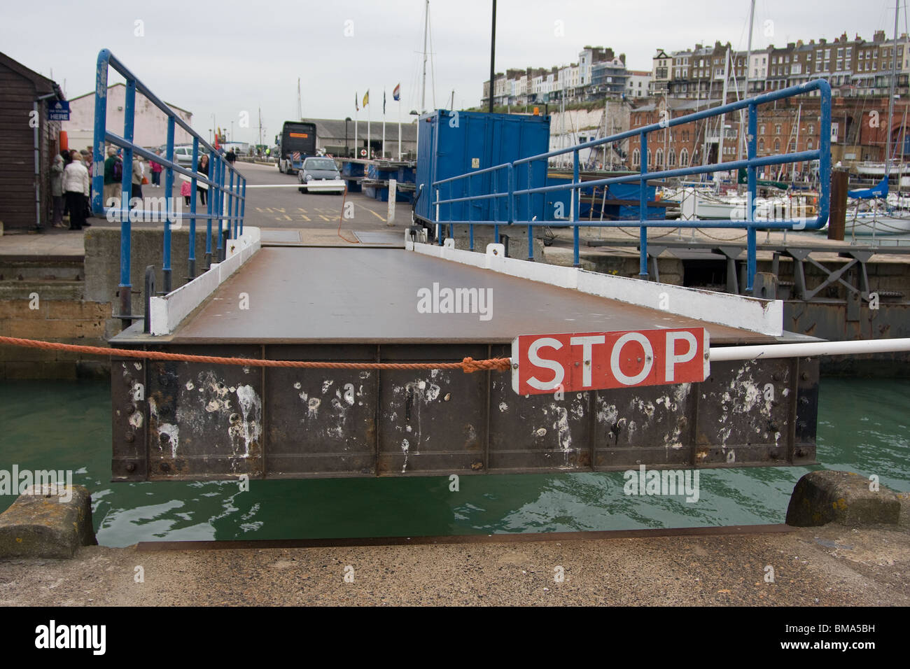 raised bascule lifting bridge ramsgate harbour Stock Photo - Alamy