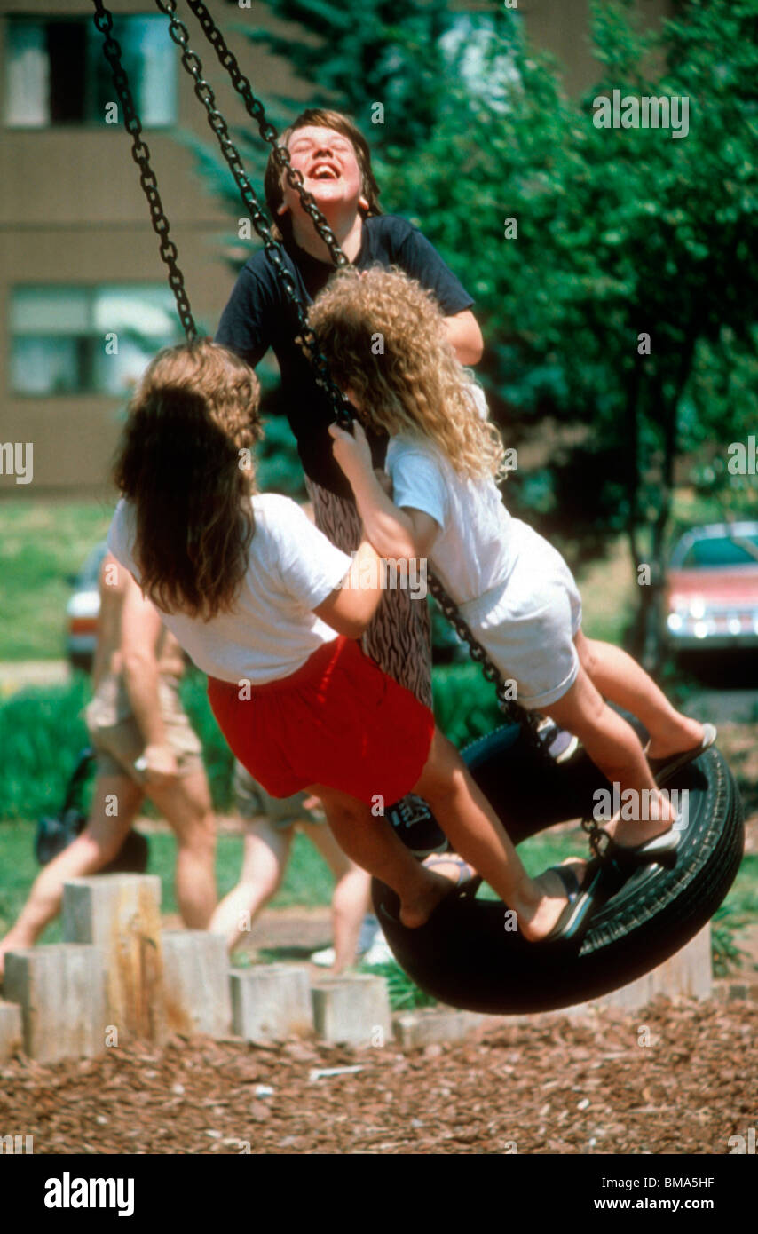 Tyres playground swing swings hi-res stock photography and images - Alamy