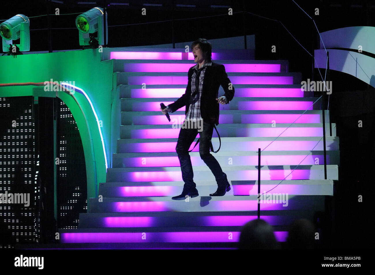 Jimmy Jansson in one of the competitions in Melodifestivalen, Sweden ...