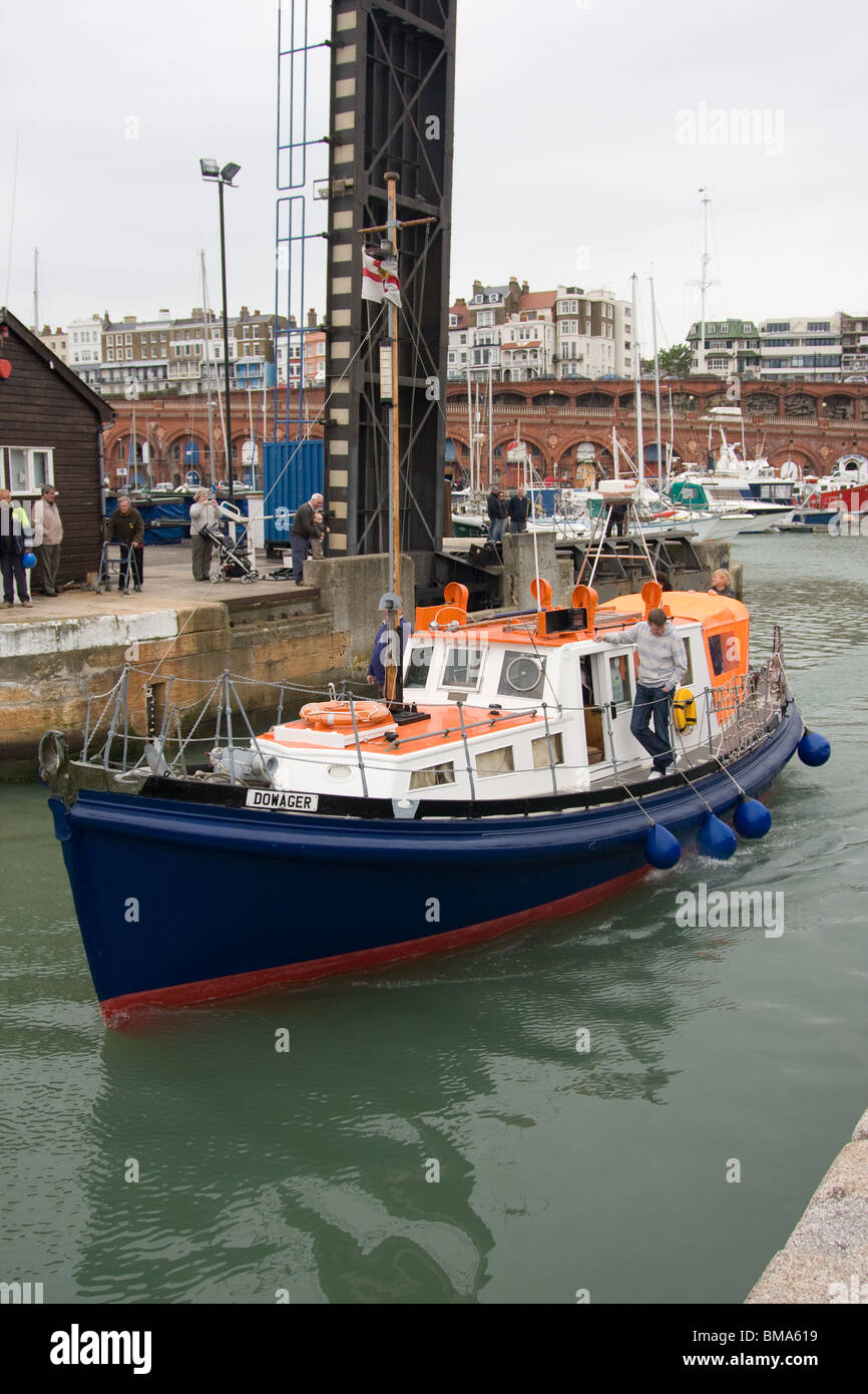raised bascule lifting bridge coastal boat harbour Stock Photo - Alamy