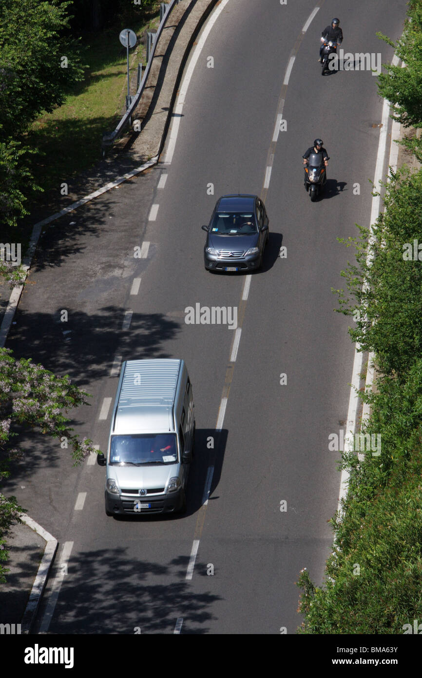 Street cars hi view. Rome Italy Stock Photo - Alamy