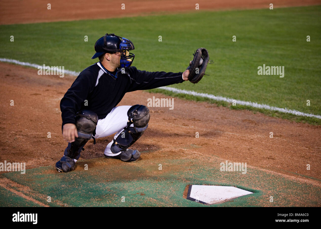 Catcher, Baseball Game Stock Photo - Alamy