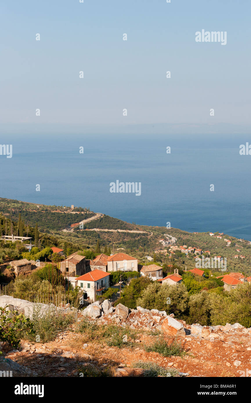 Landscape from the mani peninsula with the coast Stock Photo - Alamy