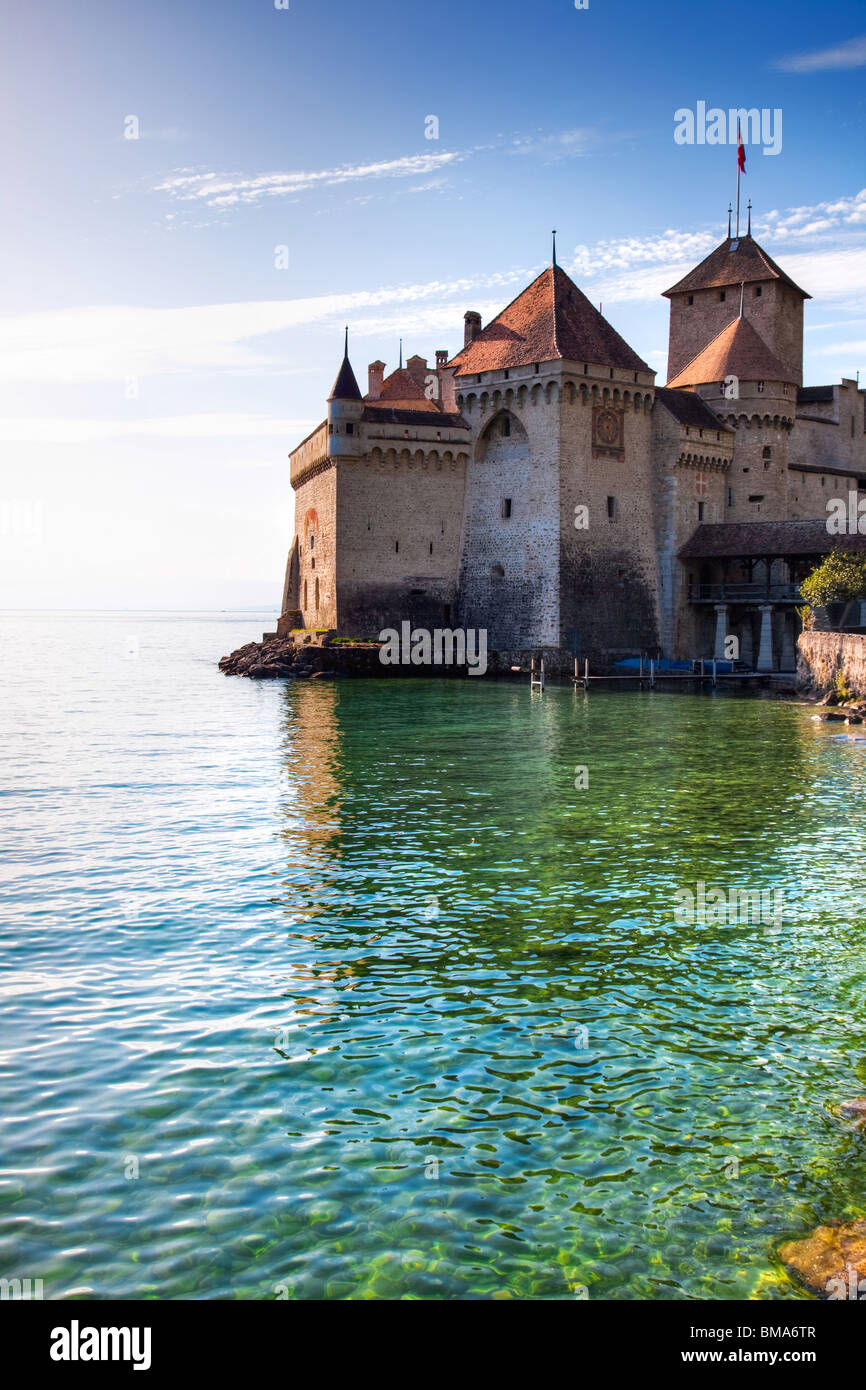 Chillon Castle at Geneva lake in Switzerland Stock Photo - Alamy