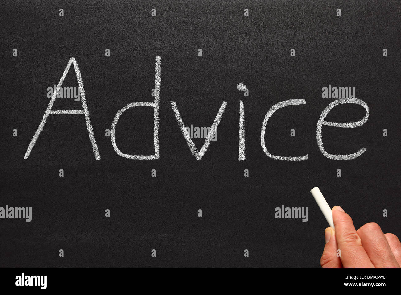 Writing advice on a blackboard Stock Photo - Alamy