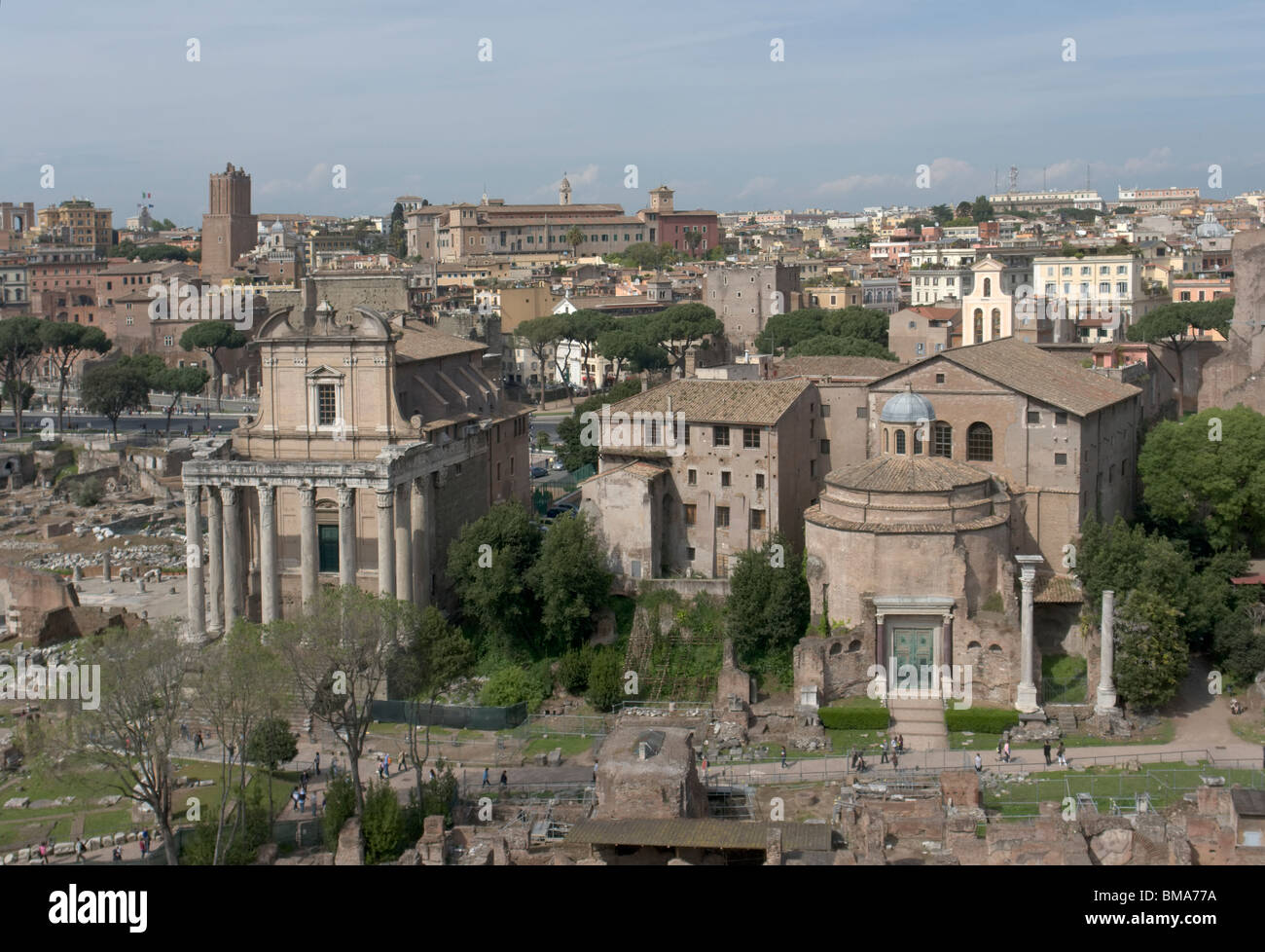 Rome, Italy. San Lorenzo in Miranda and Temple of Romulus the Divine ...