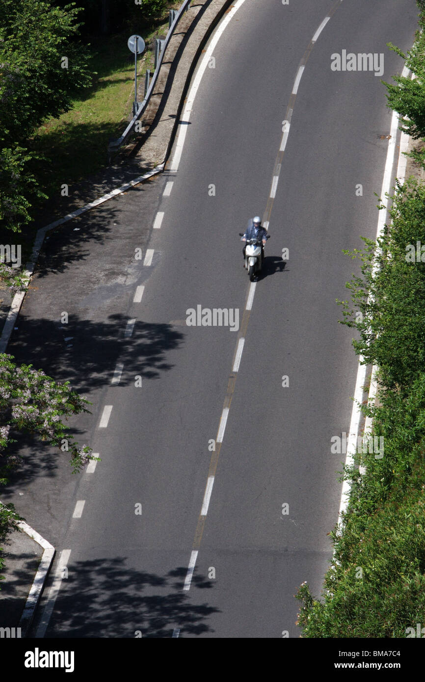 Street with cars hi view. Rome Italy Stock Photo - Alamy