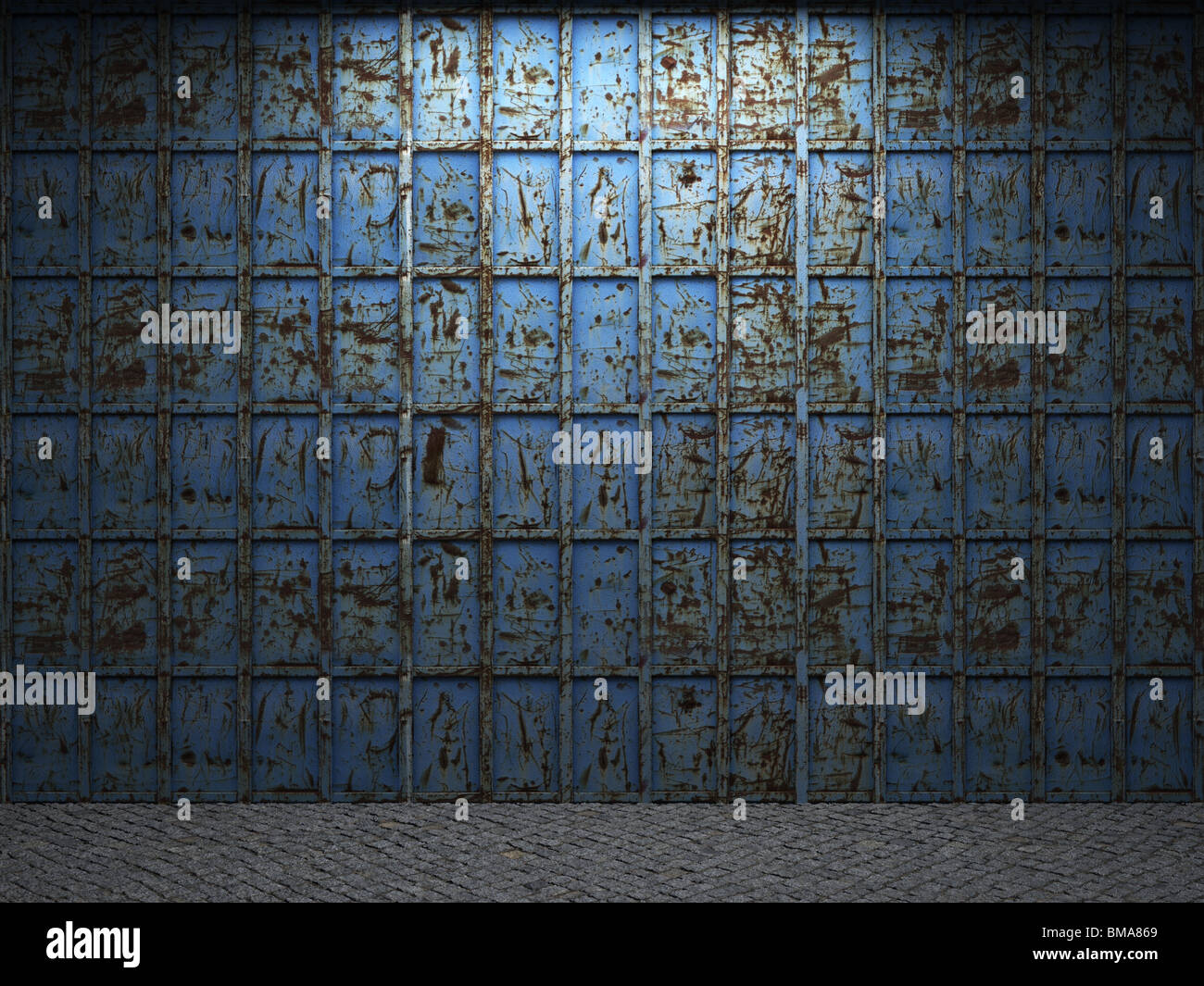 old metal wall made in 3D graphics Stock Photo - Alamy
