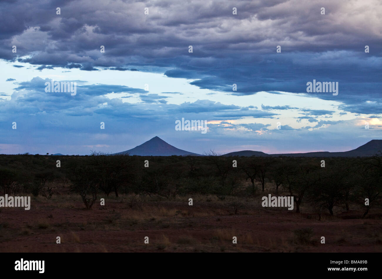 Namibia, stormy weather in Mount Etjo reserve Stock Photo - Alamy