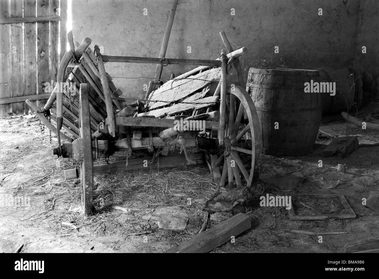 Old truck in farm Black and White Stock Photos & Images - Alamy