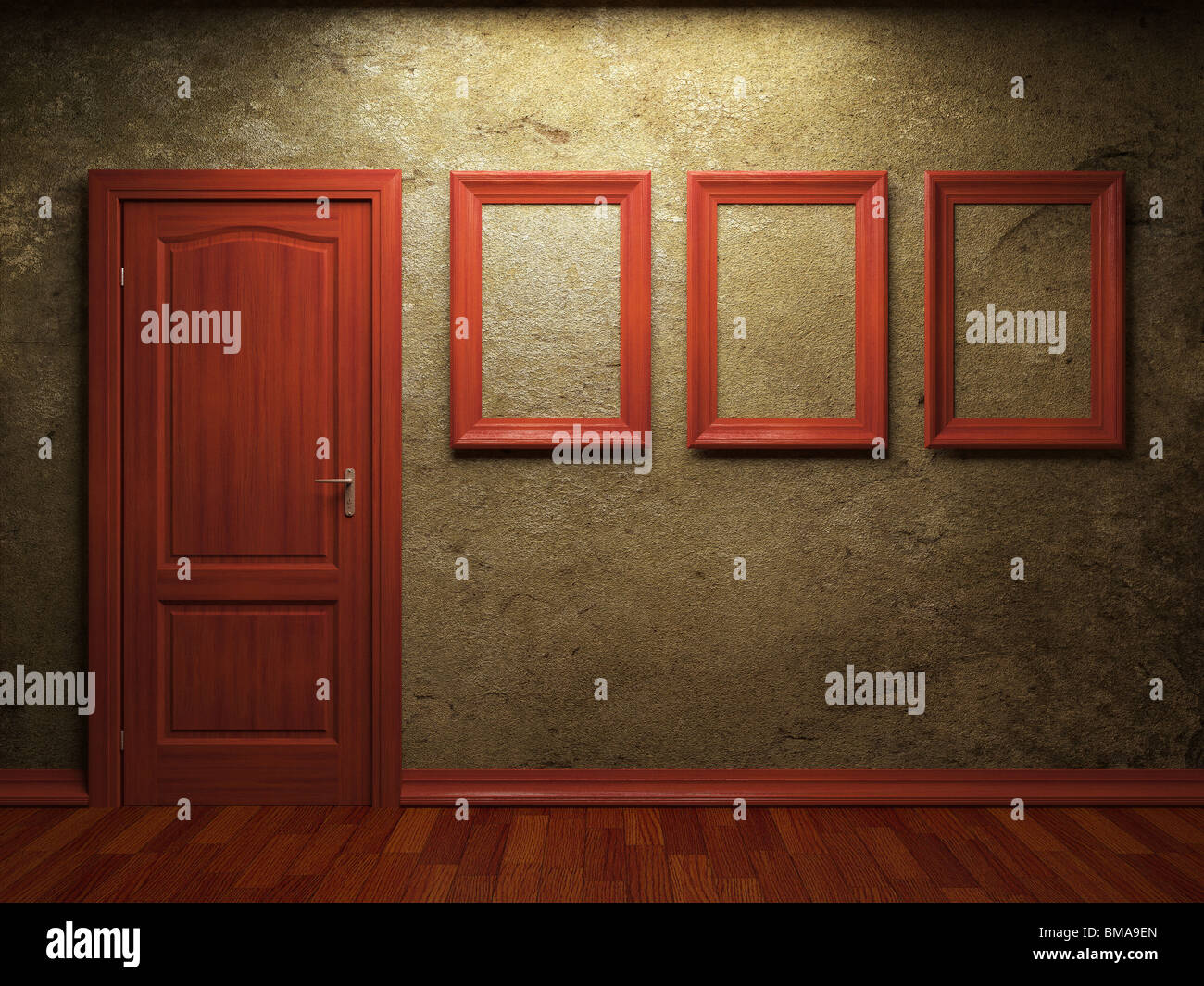 old concrete wall made in 3D graphics Stock Photo - Alamy