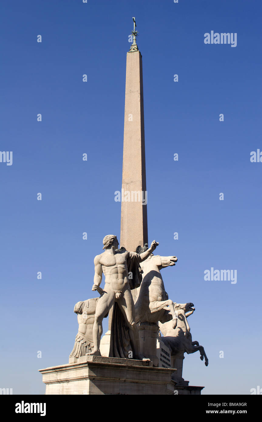 Rome - obelisk on Piazza Quirinale Stock Photo - Alamy