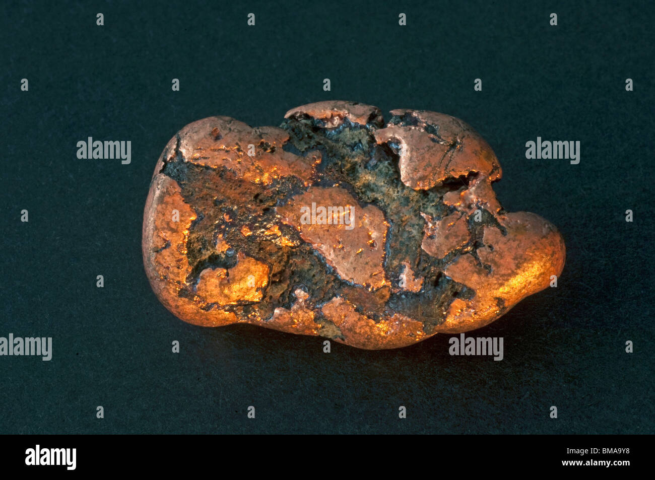 Native Copper, copper nugget, studio picture Stock Photo - Alamy