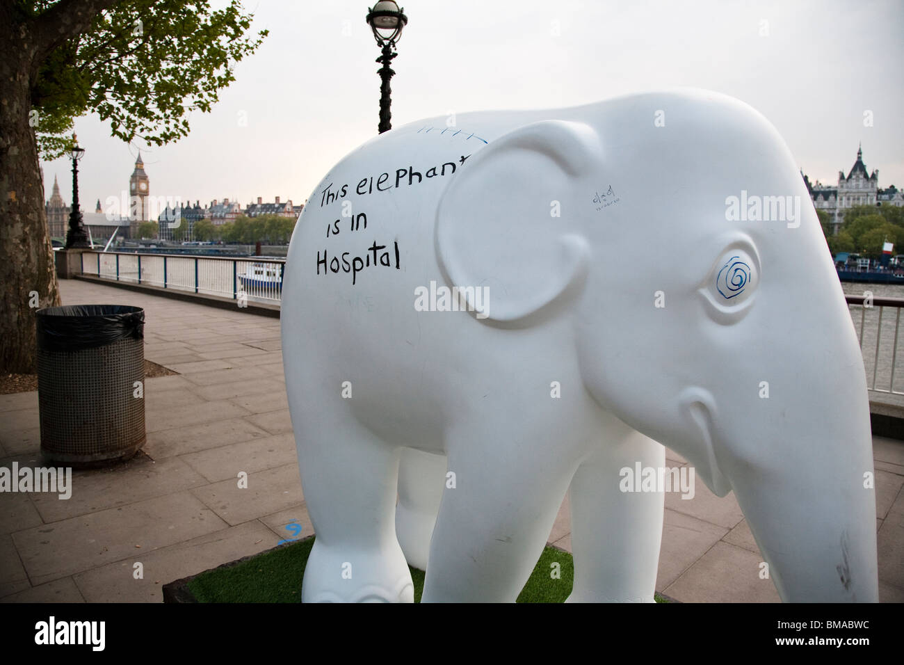 A model elephant on the South Bank in London, part of the Elephant ...