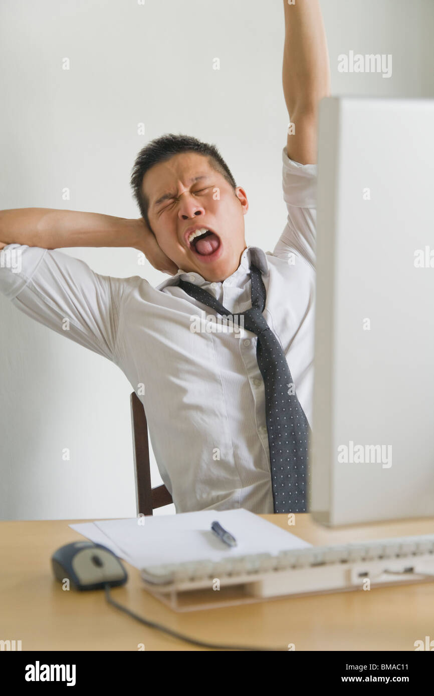 Man businessman computer workstation hi-res stock photography and ...