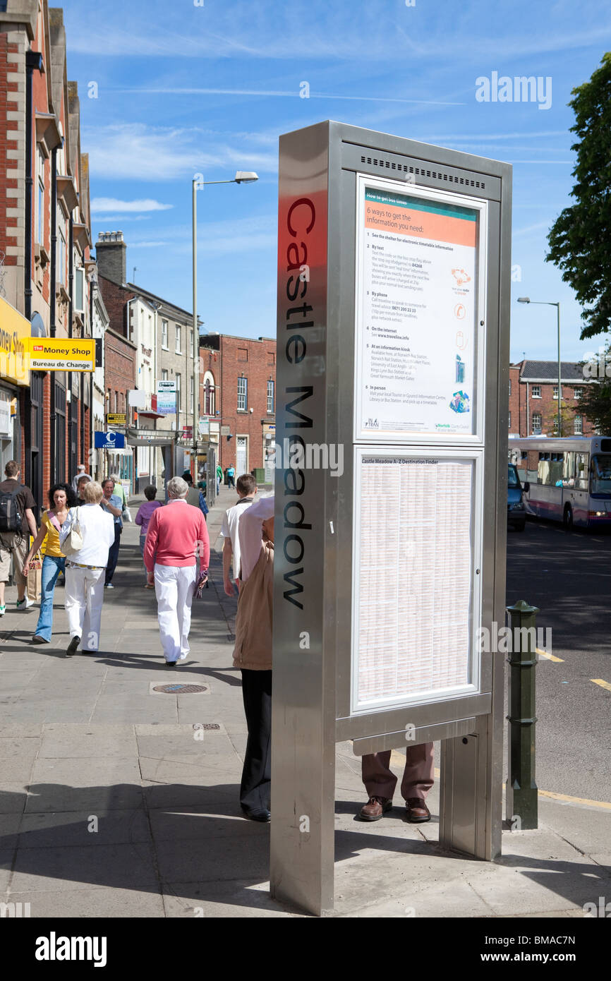 Castle Meadow bus stops in Norwich city centre, Norfolk - UK Stock ...