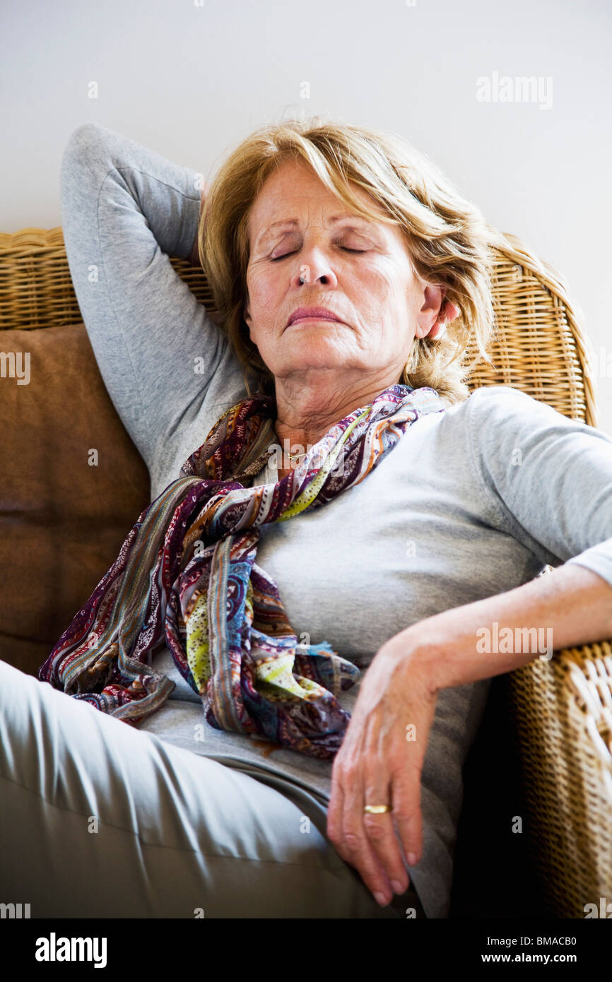 Older woman taking rest hi-res stock photography and images - Alamy