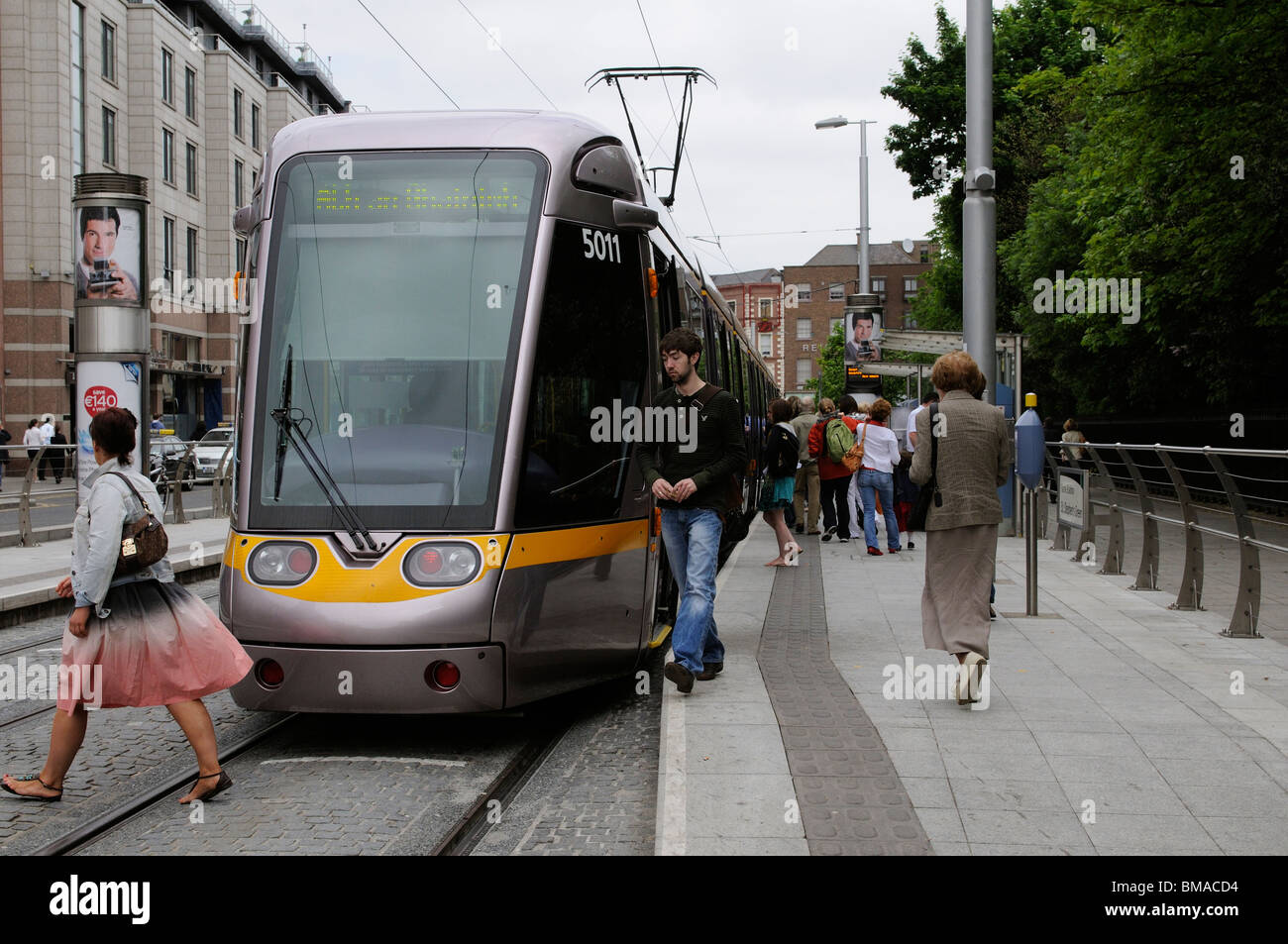 LUAS Light Railway transit system train at St Stephens Green Dublin ...