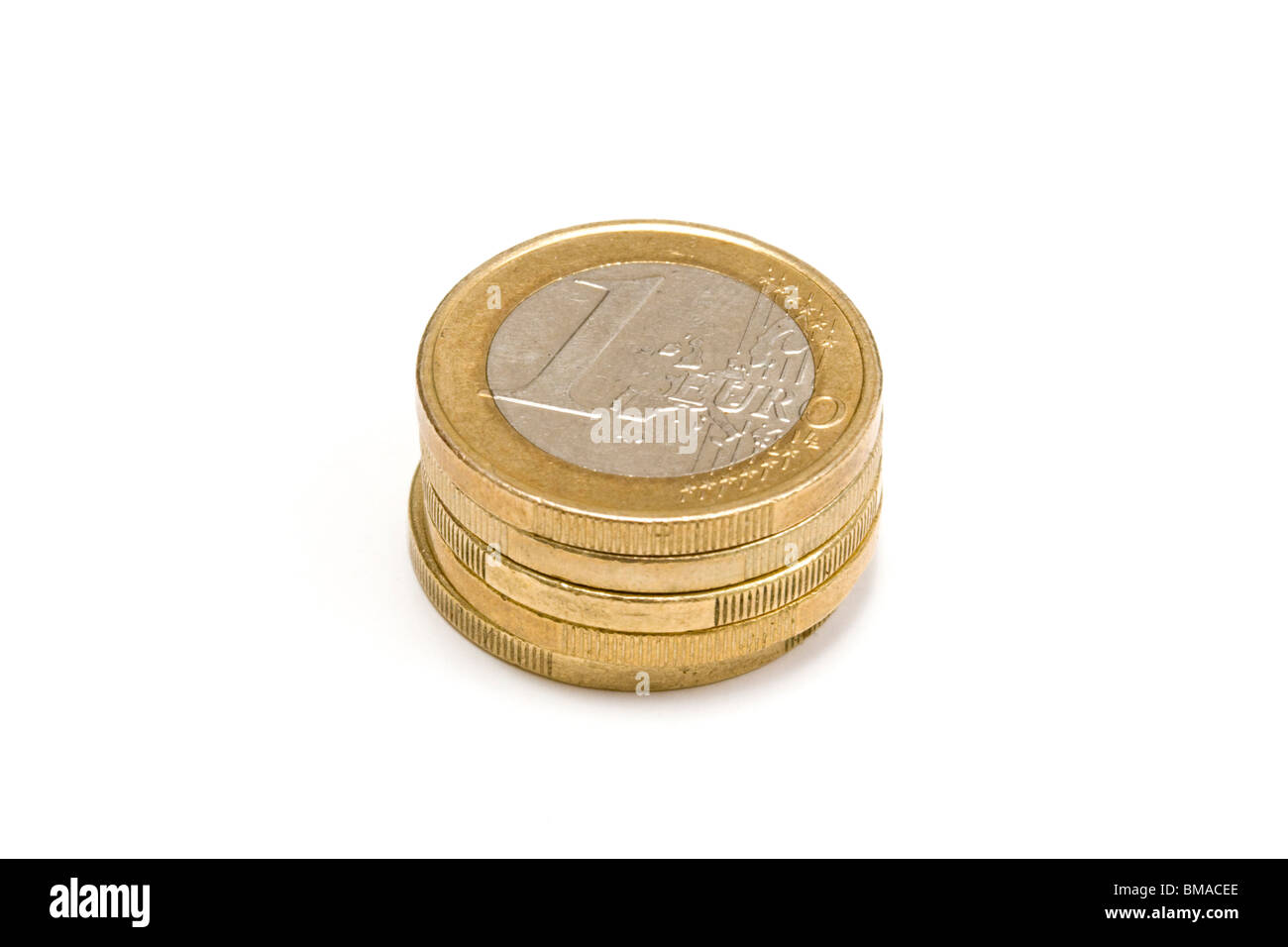 Euro coins isolated on white background Stock Photo - Alamy