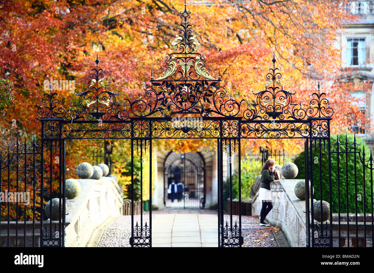 Autumn colour by the backs of Clare College, Cambridge Stock Photo - Alamy
