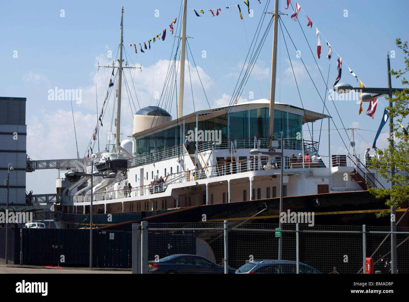 The Royal Yacht Britannia berthed at Leith Docks, Edinburgh, Scotland ...