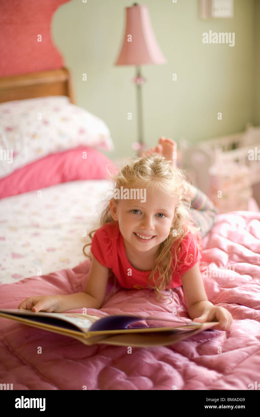 Girl Reading Book Stock Photo - Alamy